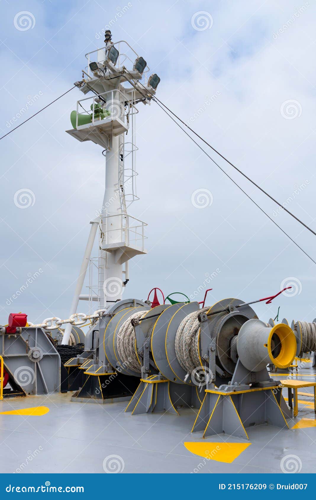 Forecastle stock image. Image of shipping, mast, electrical - 215176209