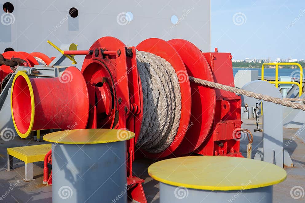 Mooring winch stock photo. Image of industrial, line - 264774648