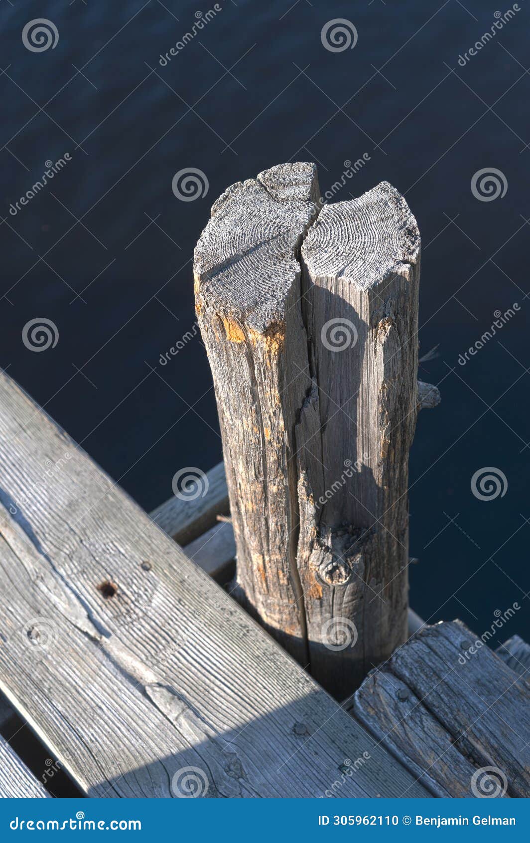Mooring Wooden Post for a Small Boat Stock Photo - Image of vacation ...