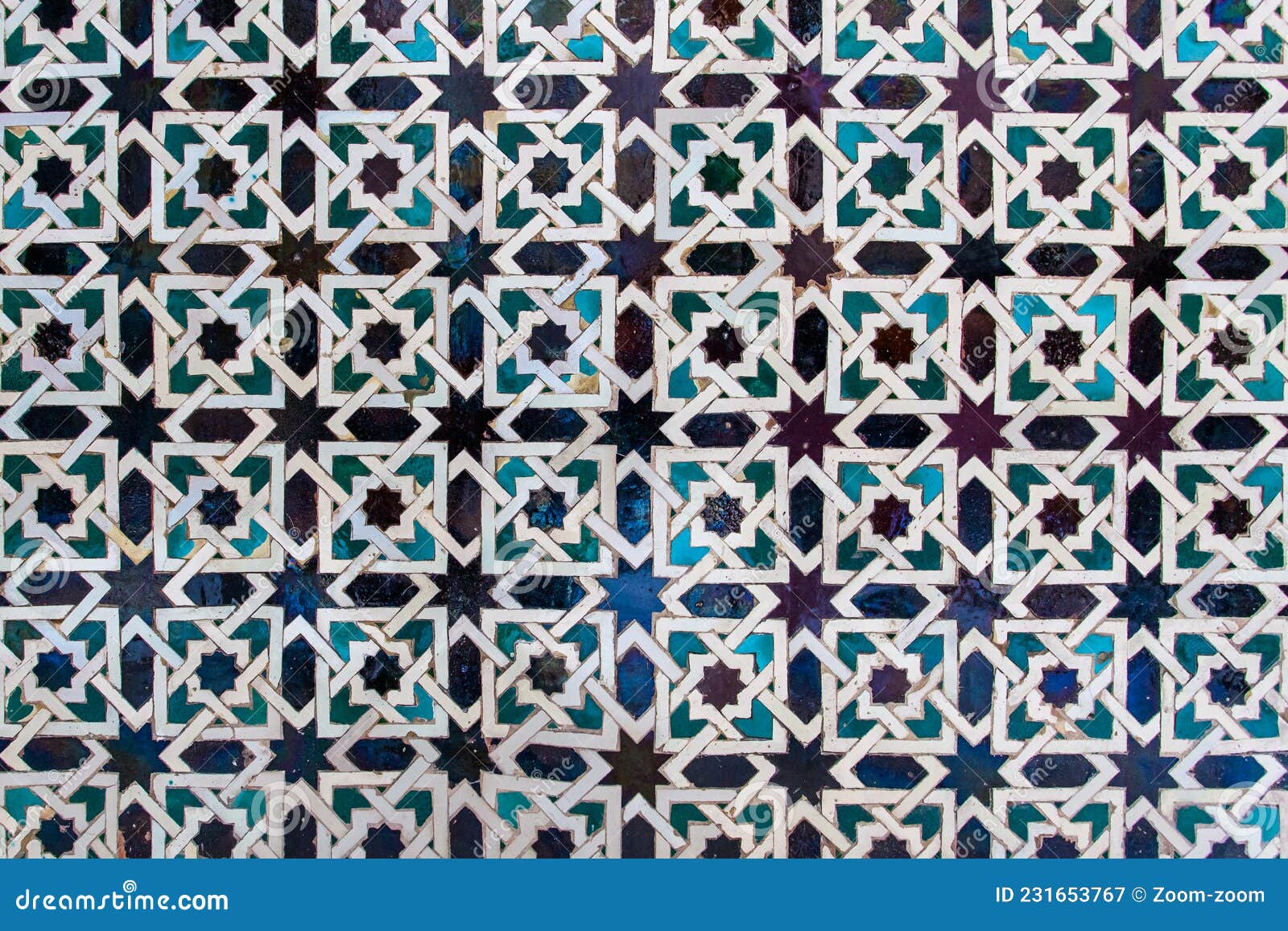 Moorish Ceramics with Geometric Pattern Stock Image - Image of ...