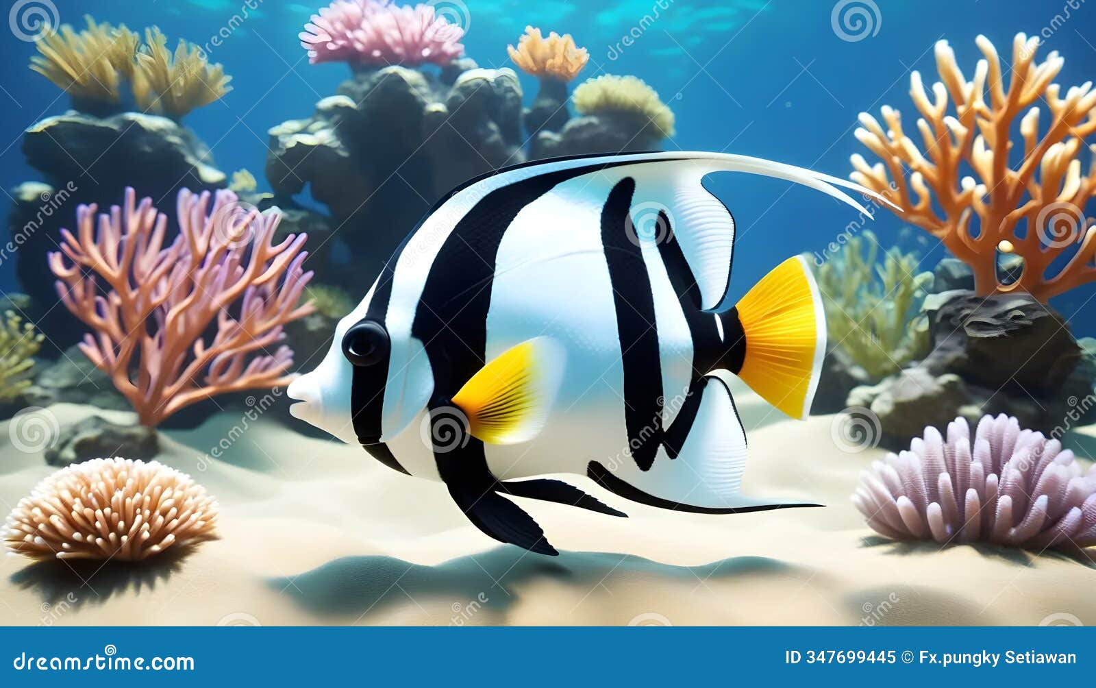 Moorish Idol Fish Friend of Nemo Stock Illustration - Illustration of ...