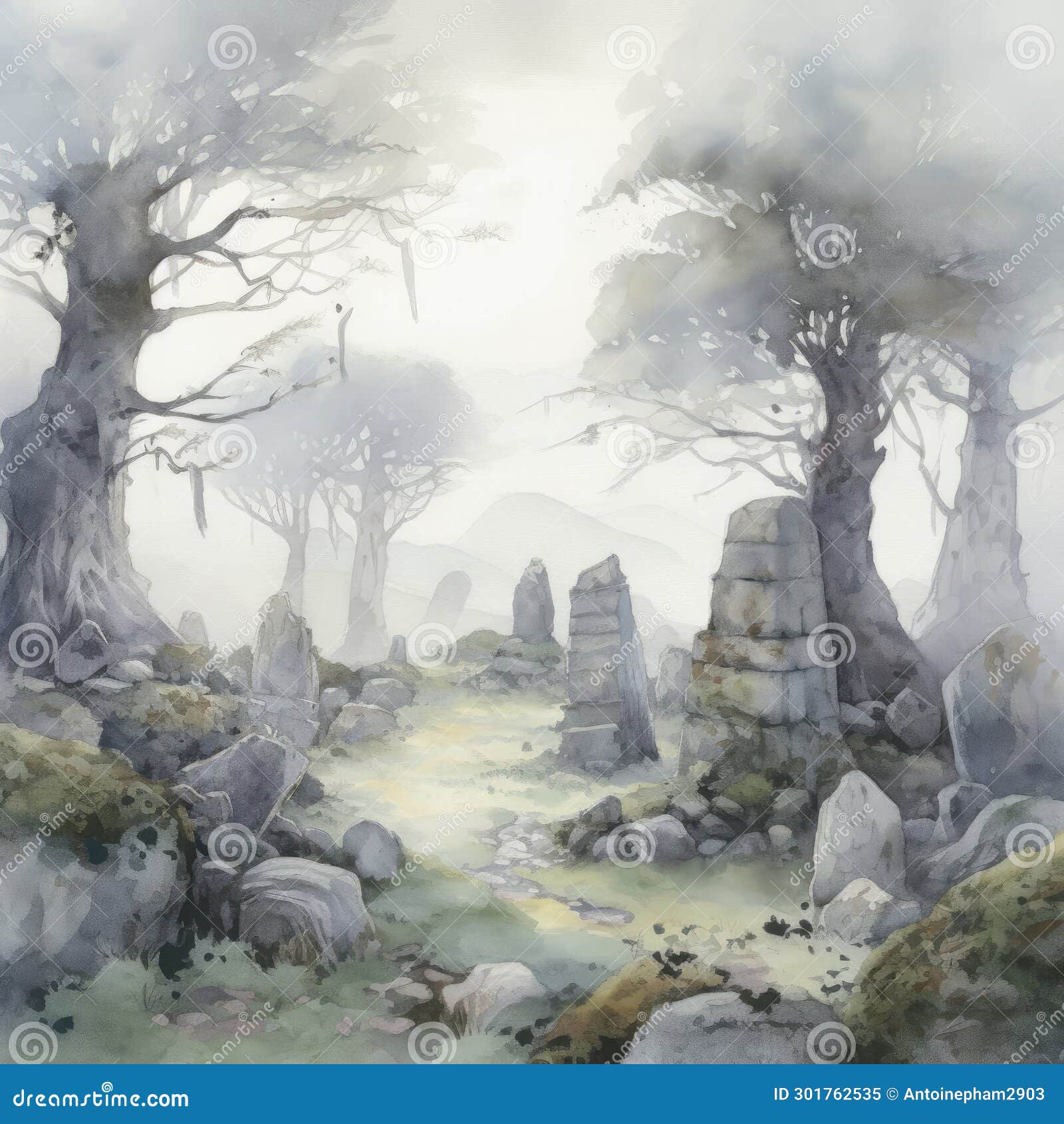 Moors Shrouded in Dense Fog and Mist Stock Image - Image of nature ...