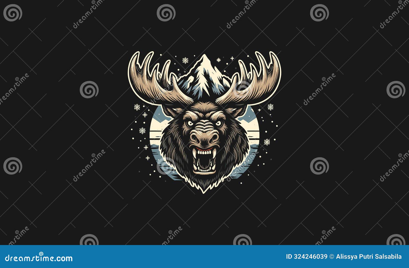 Moose Angry on Mountain Vector Artwork Design Stock Vector ...