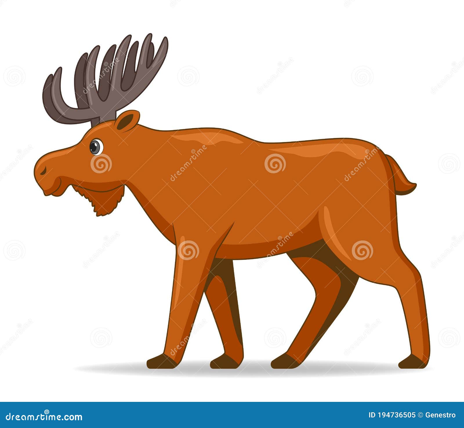 Moose Animal Standing on a White Background Stock Vector - Illustration ...