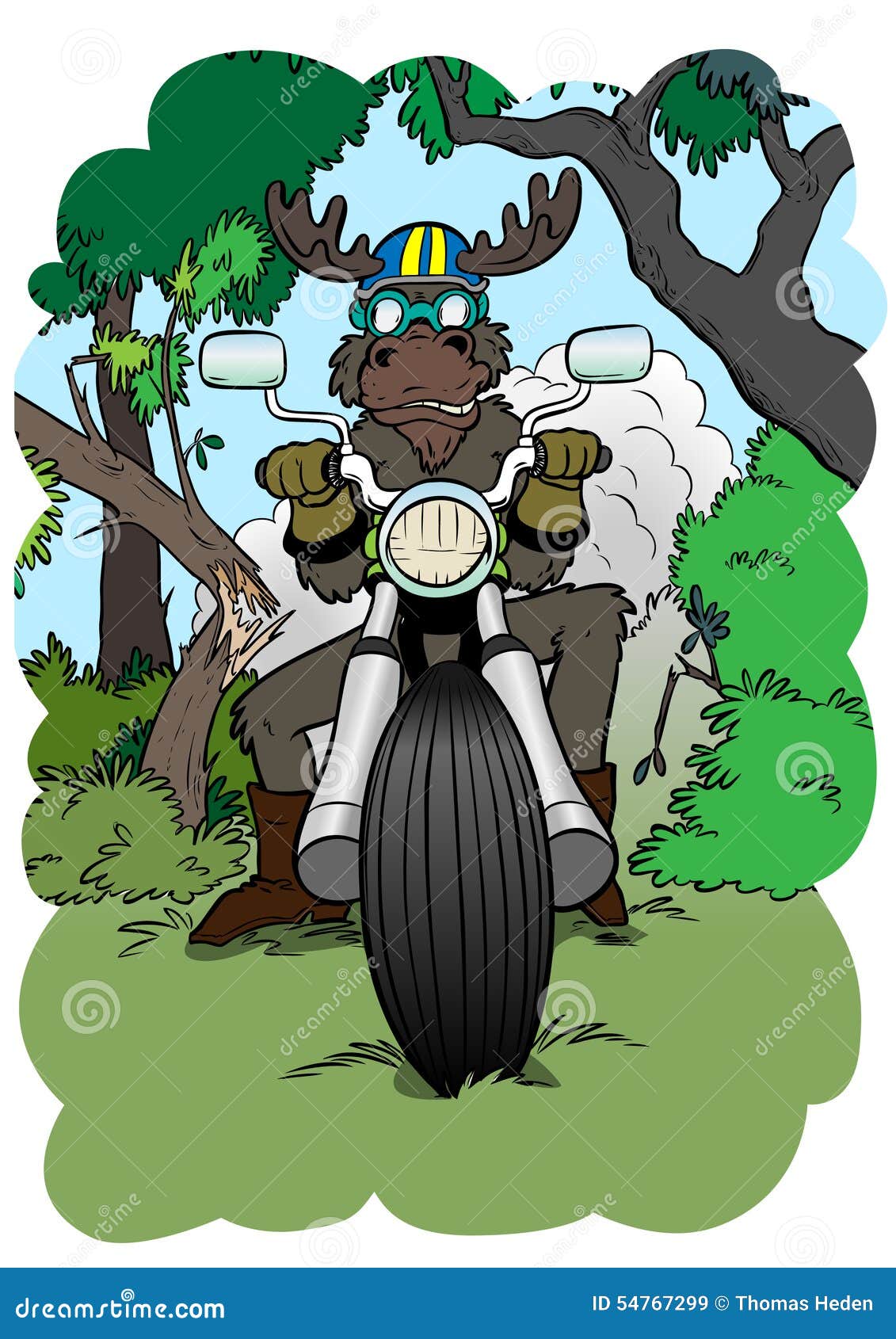 Moose-biker stock illustration. Illustration of motorcyclist - 54767299