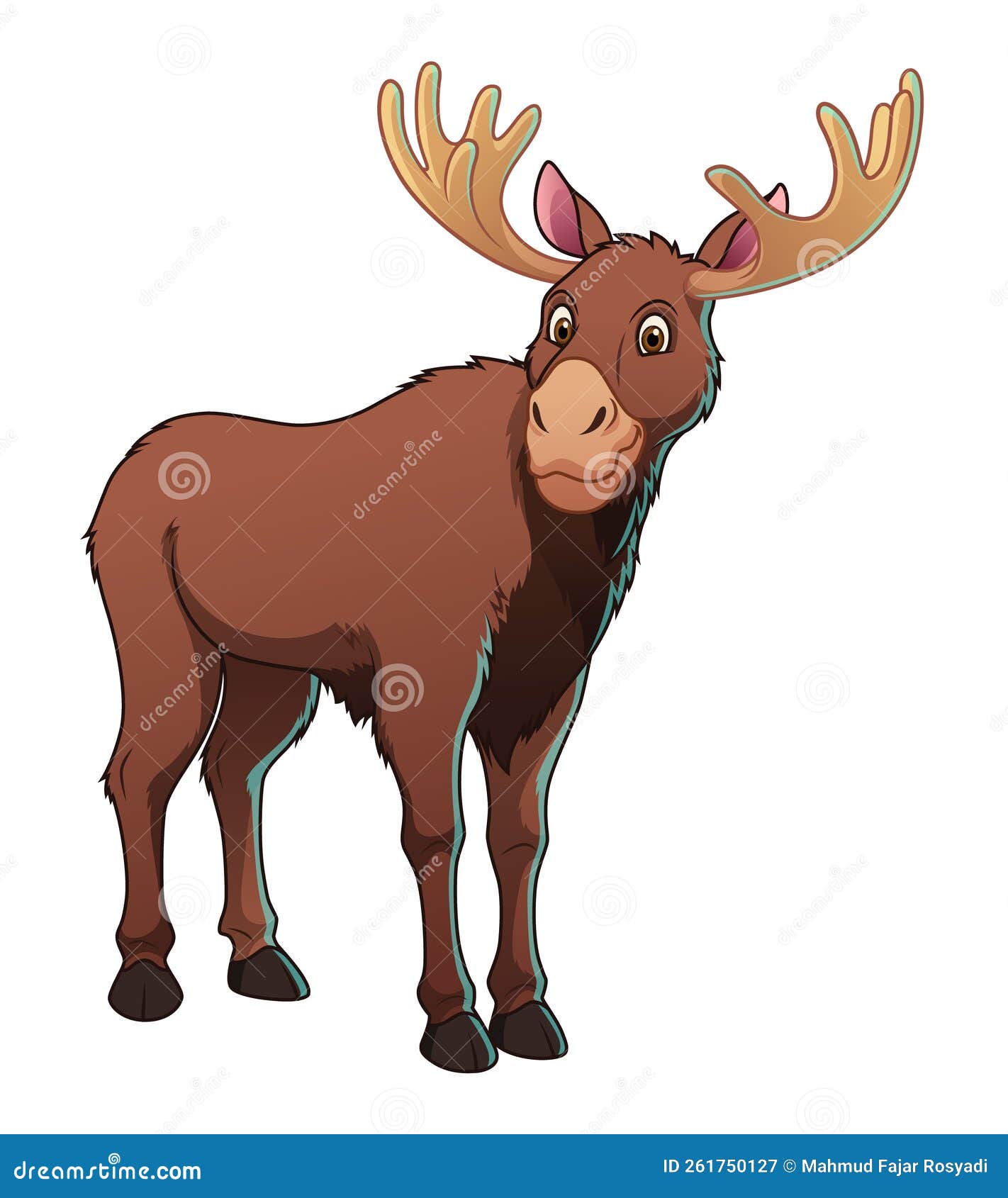 Moose Cartoon Animal Illustration Color Stock Illustration ...