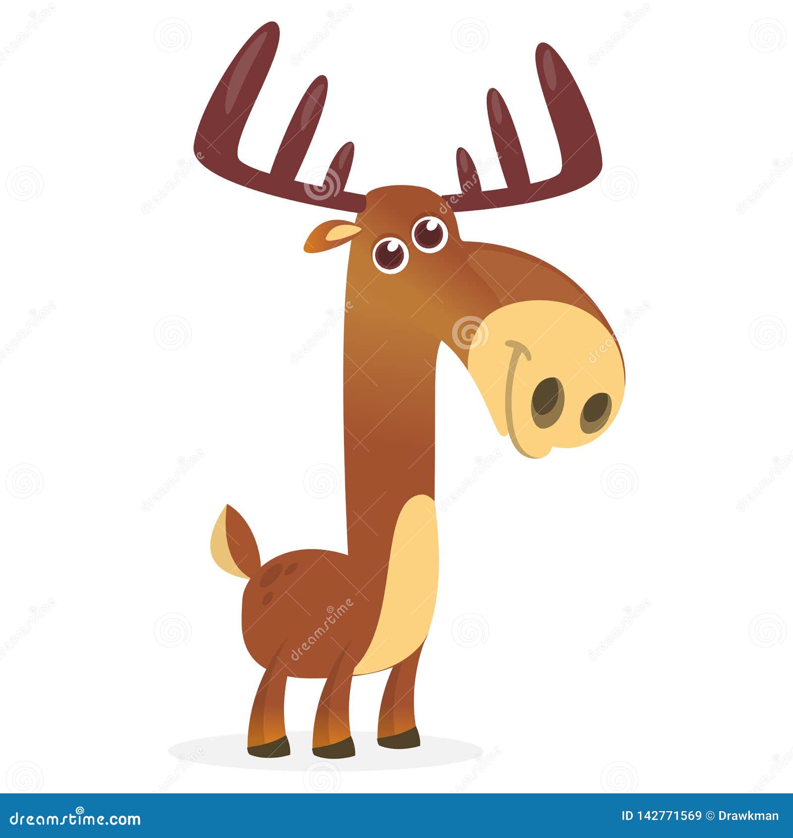 Cartoon Moose Character Vector Illustration Stock Vector - Illustration ...