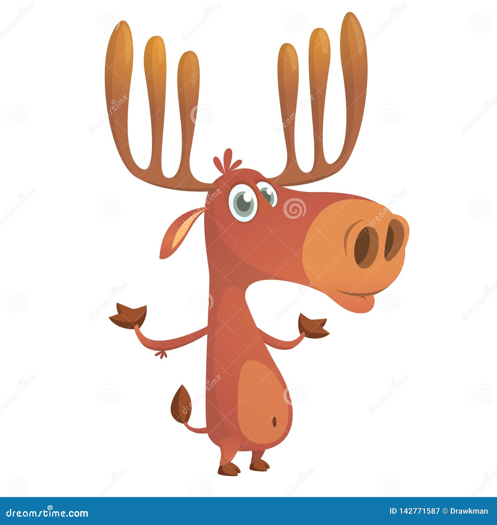 Cartoon Moose Character Vector Illustration. Stock Vector ...