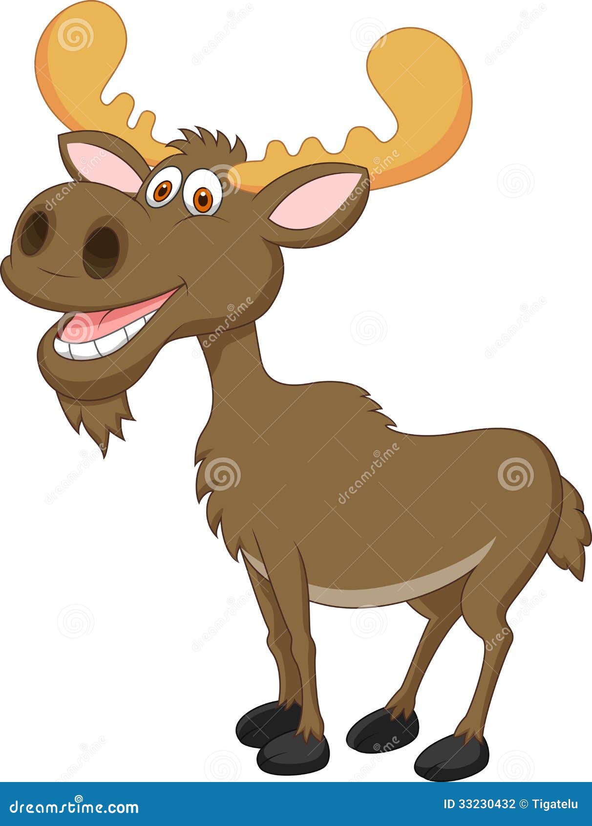 Moose cartoon stock vector. Image of happy, mascot, illustration - 33230432