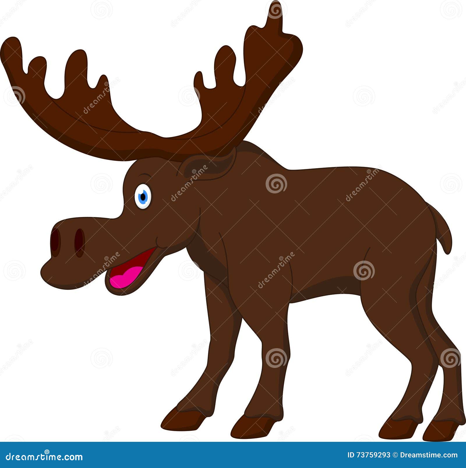 Moose cartoon stock illustration. Illustration of nature - 73759293