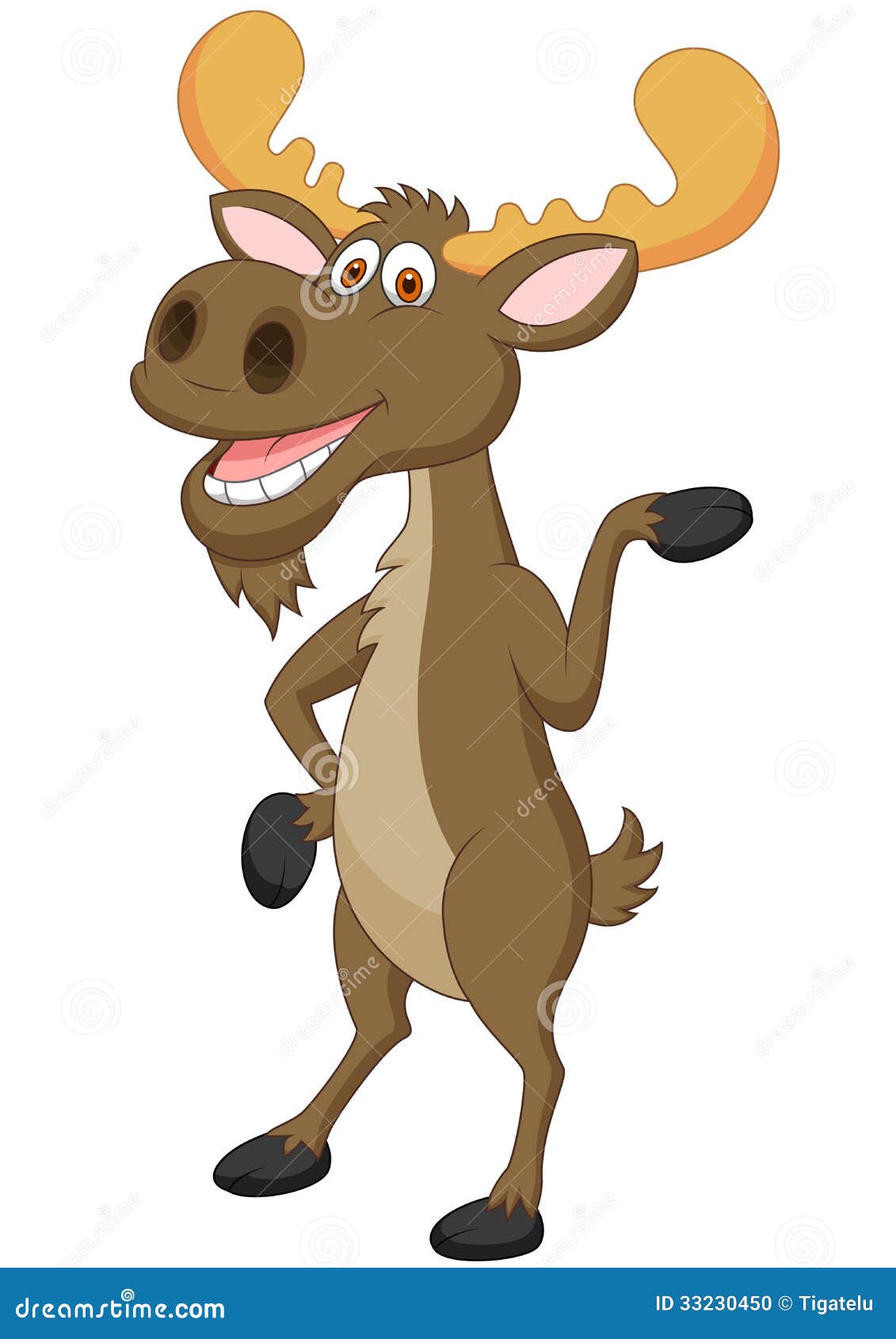Moose cartoon waving stock vector. Illustration of cartoon - 33230450