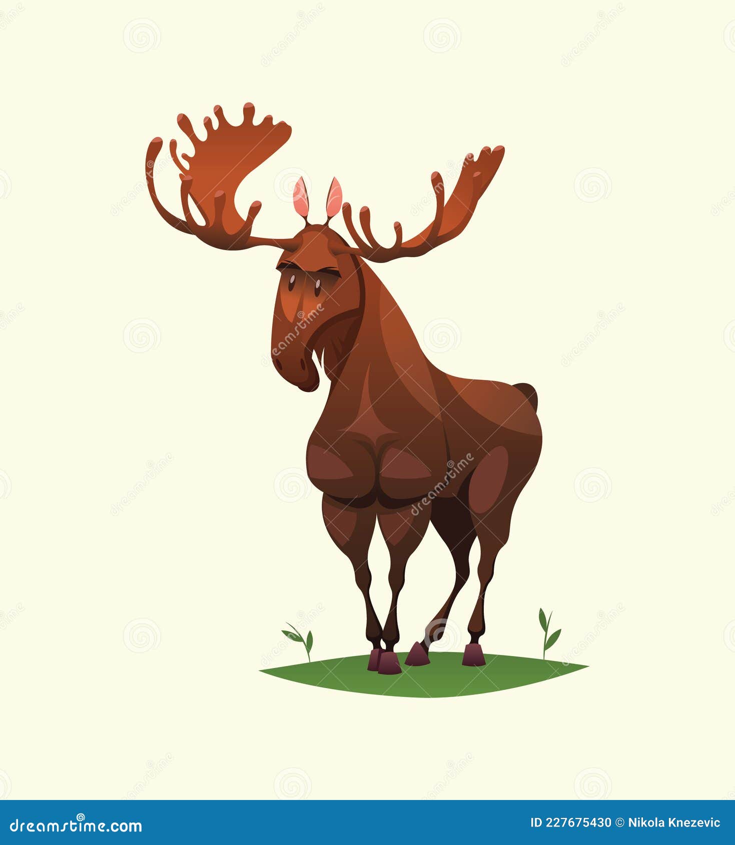 Moose Character Isolated Vector Illustration Stock Vector ...
