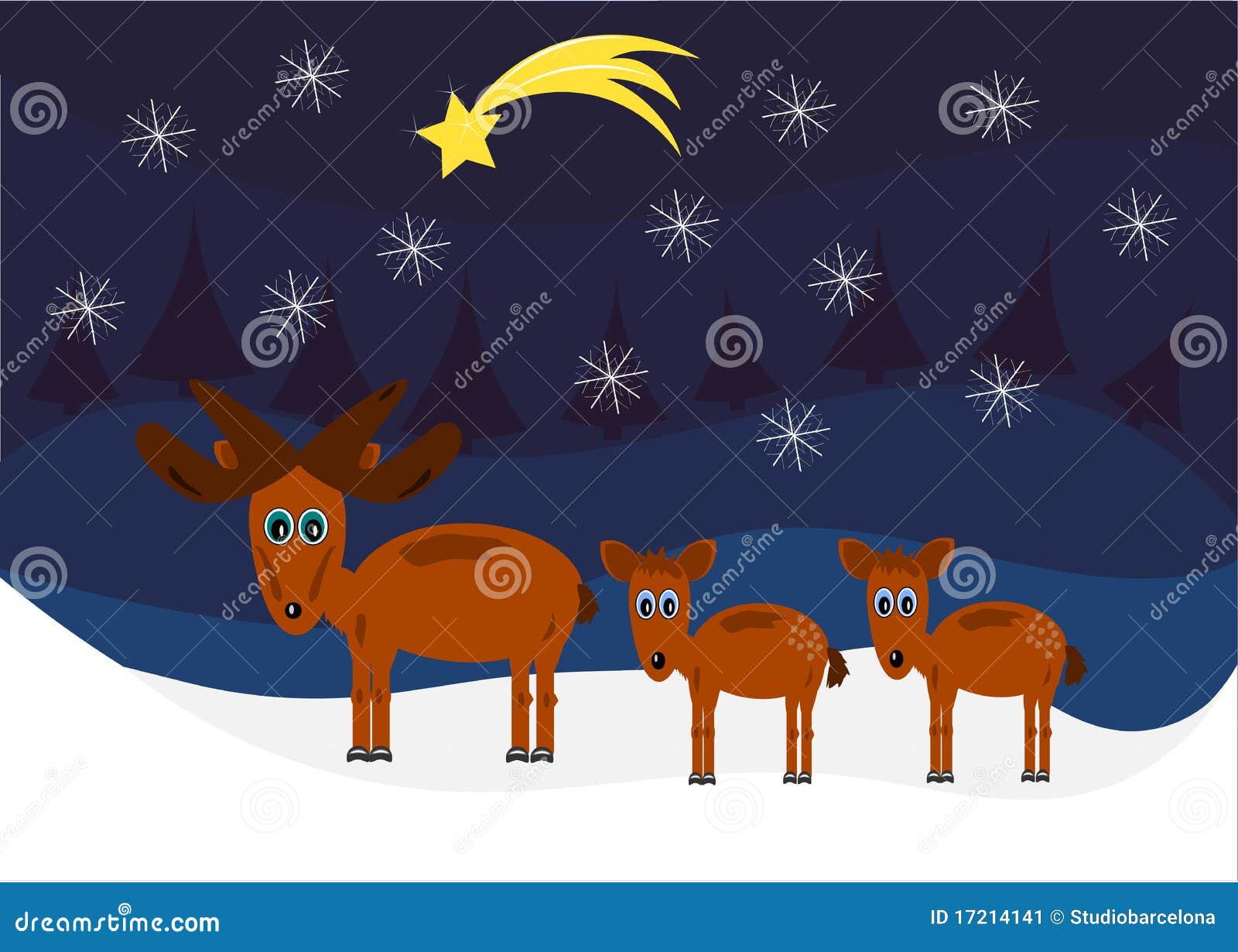 Moose Christmas stock vector. Illustration of design - 17214141