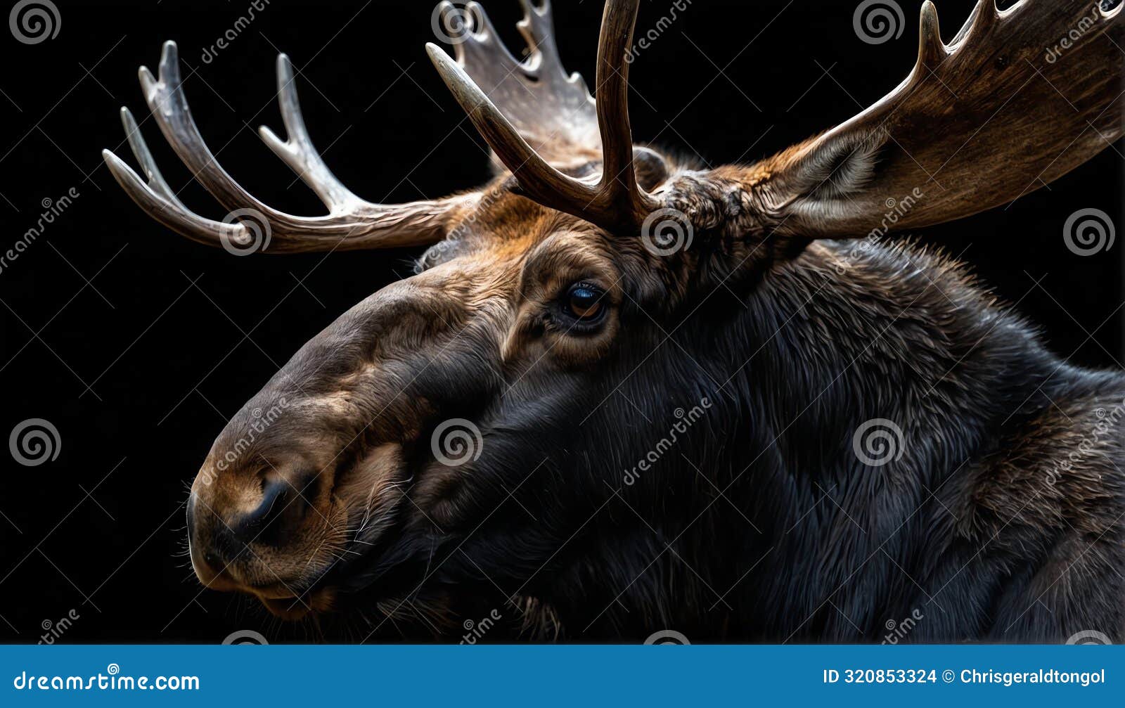 Moose, Close-up Colored-pencil Sketch Of Elk (Moose), Alces Alces. AI ...