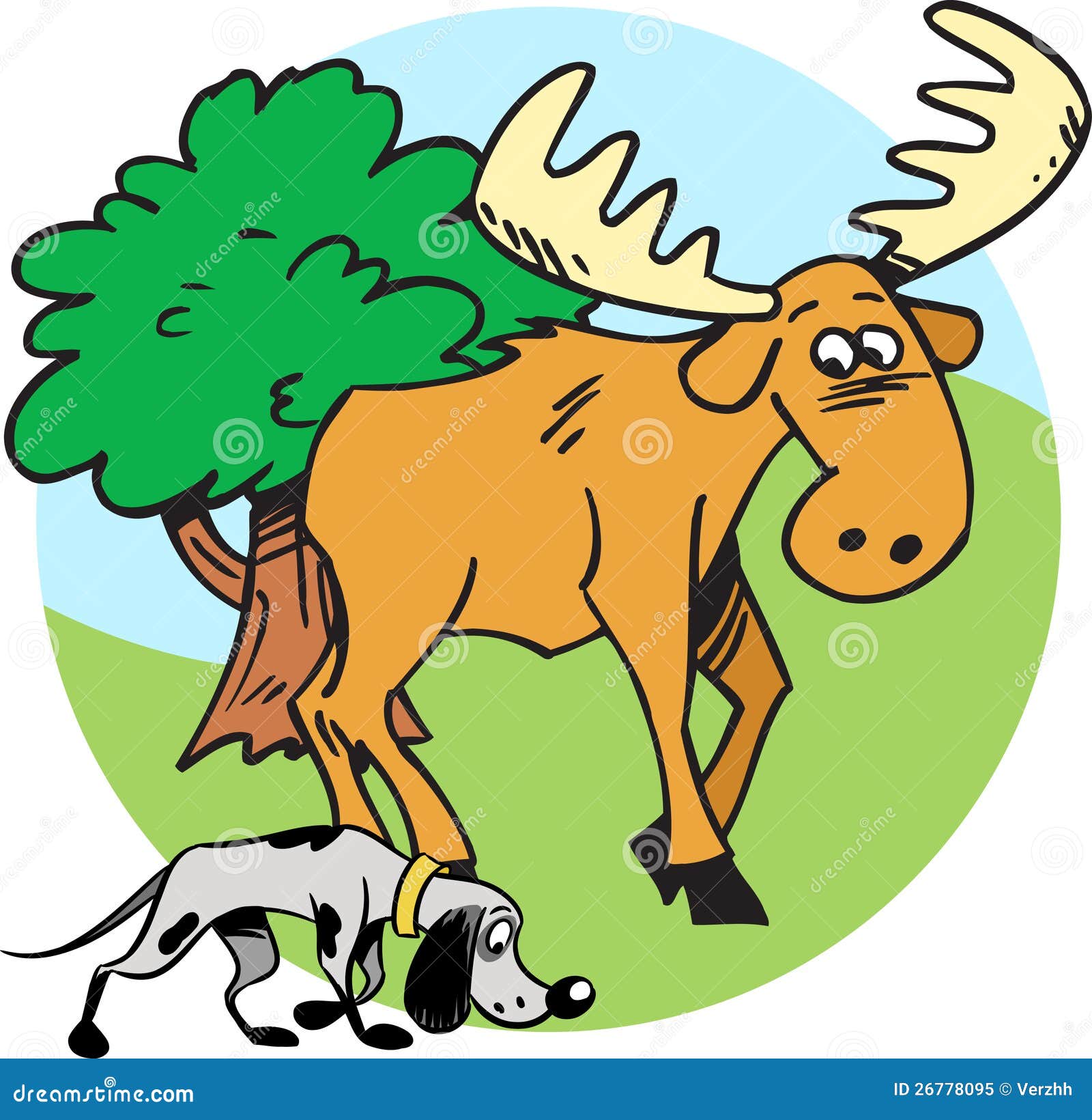 Moose and dog stock vector. Illustration of scent, moose - 26778095