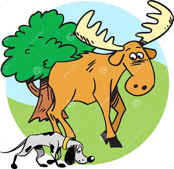 Moose and dog stock vector. Illustration of scent, moose - 26778095