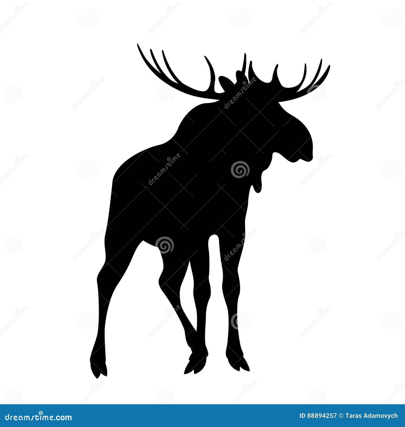 Moose Elk Vector Illustration Black Silhouette Stock Vector ... Moose Elk Vector Illustration Black Silhouette Stock Vector ...