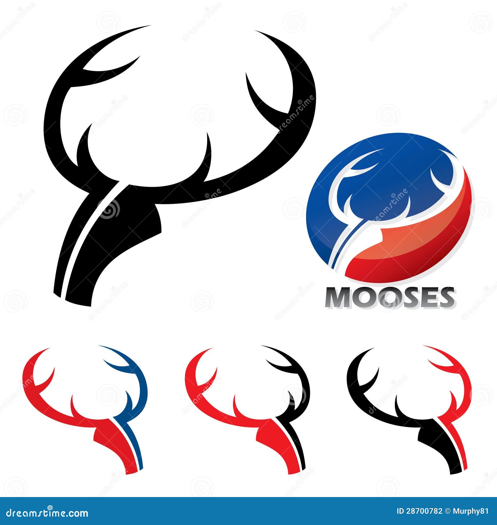Moose emblems stock vector. Illustration of horned, black - 28700782
