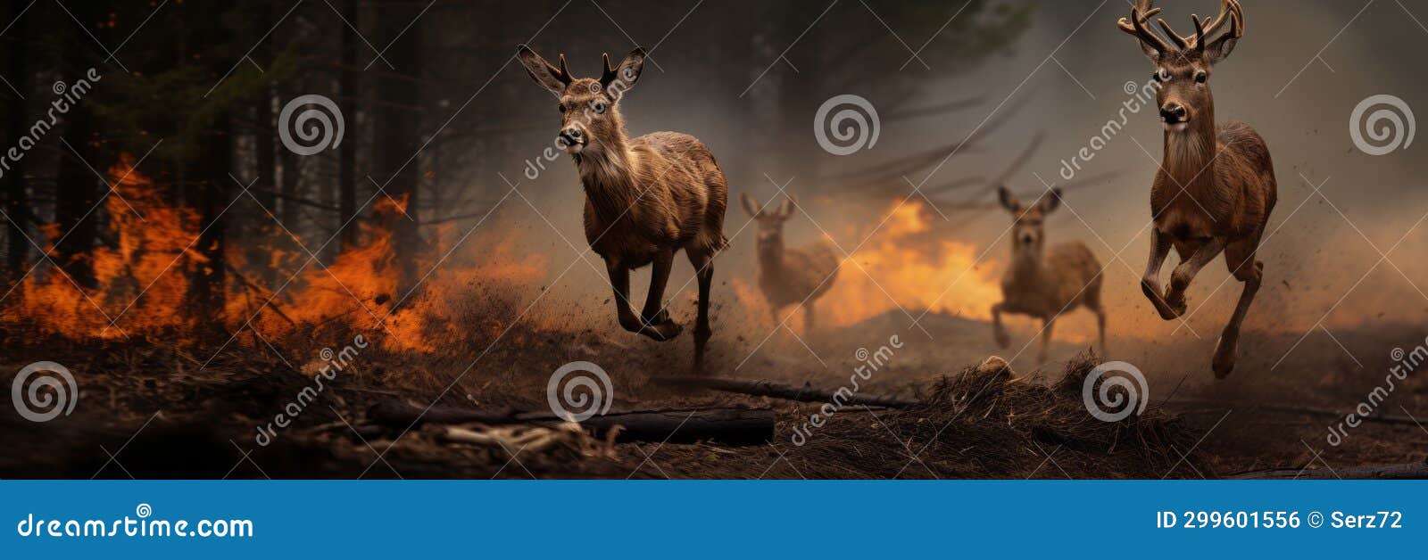 Moose Fleeing from Forest Fire Stock Photo - Image of wildlife, flames ...