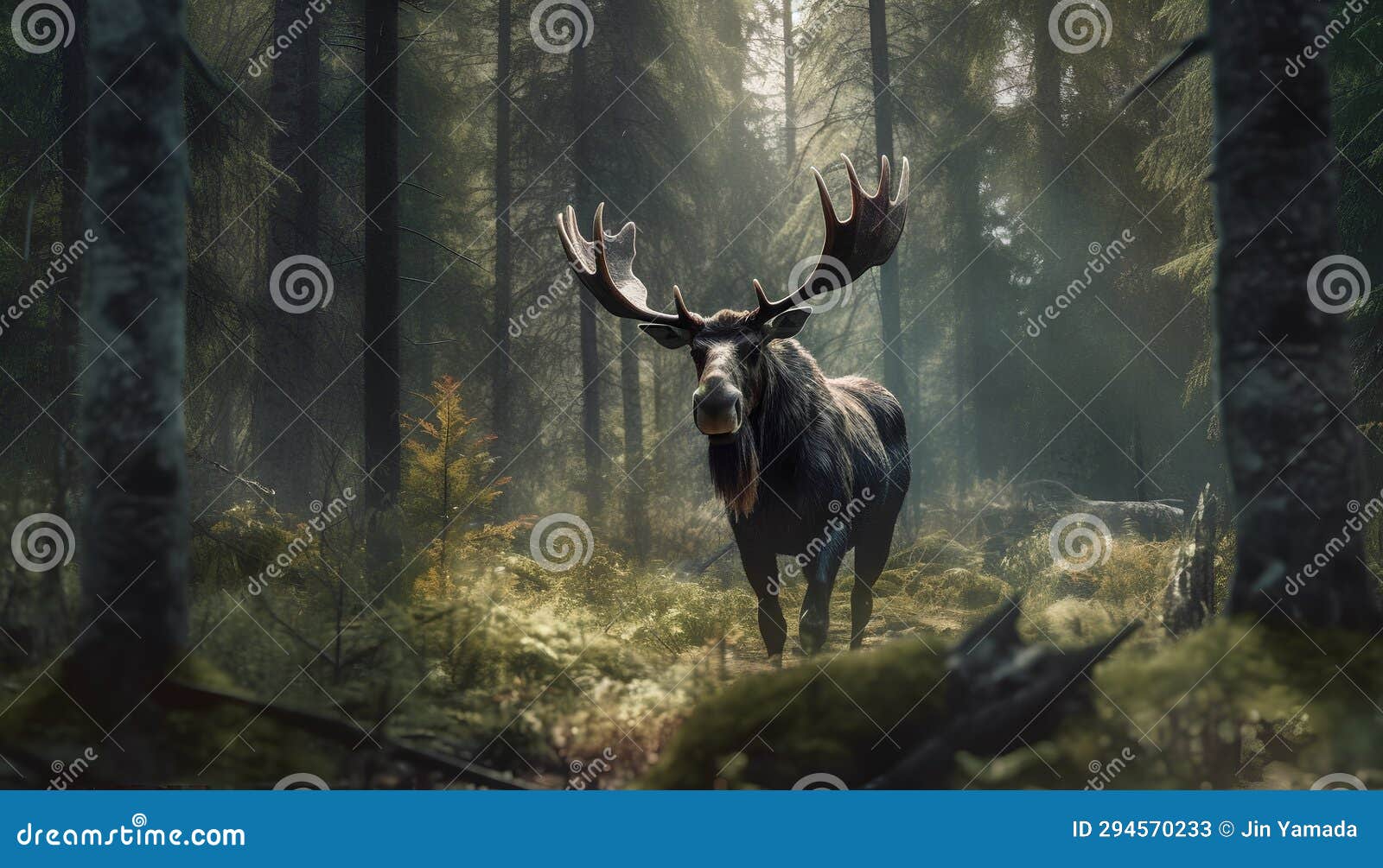 Moose in the Forest. Beautiful Animal in the Autumn Forest Stock ...