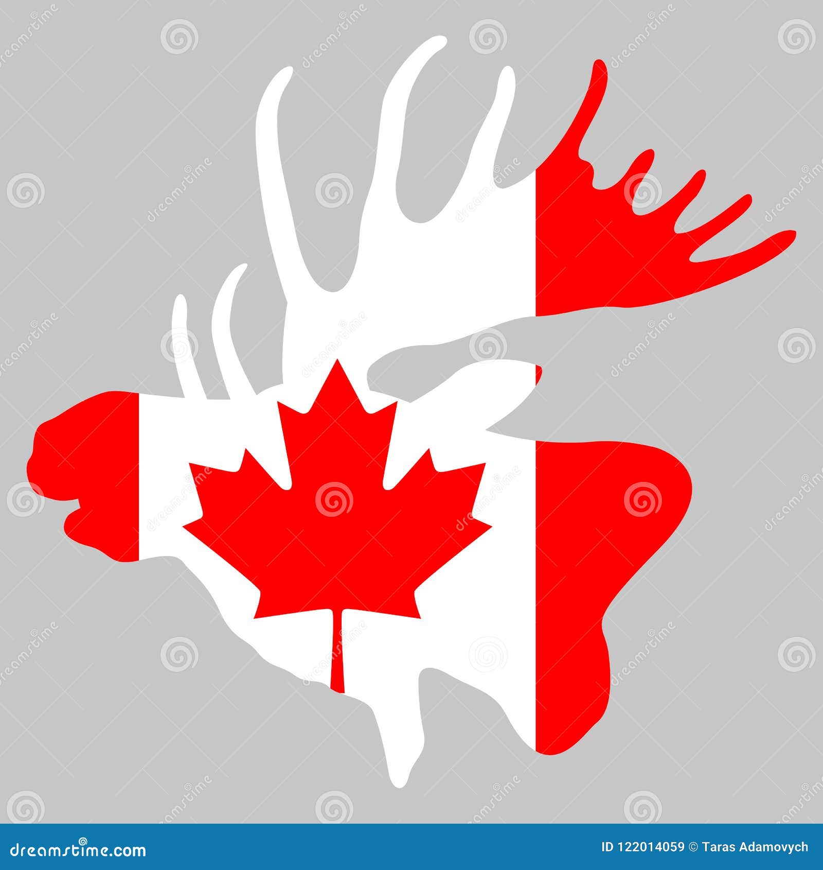 Moose Head on Canada Flag Background Vector Stock Vector - Illustration ...