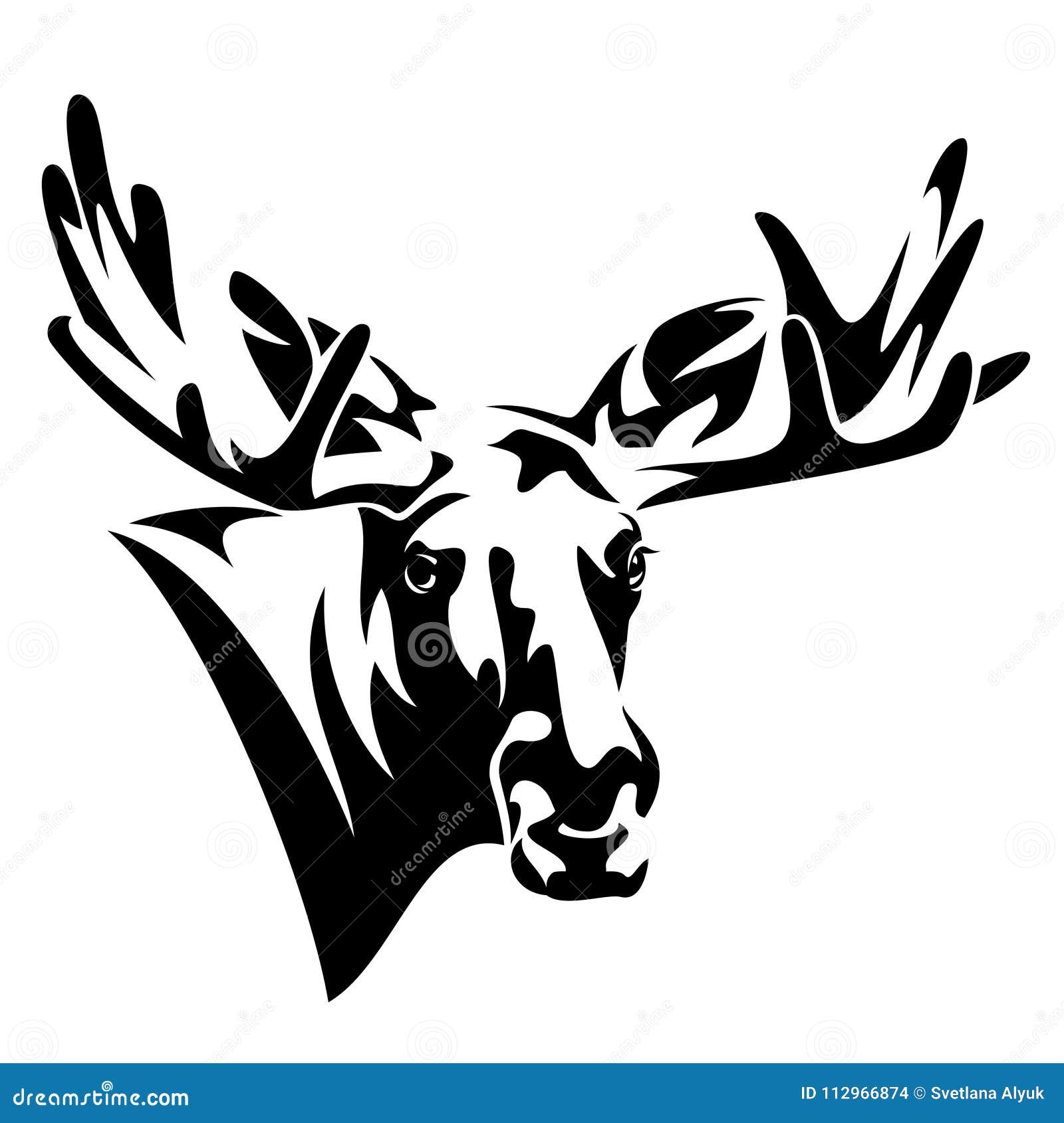 Moose Head In Graphic Style Cartoon Vector | CartoonDealer.com #80205671