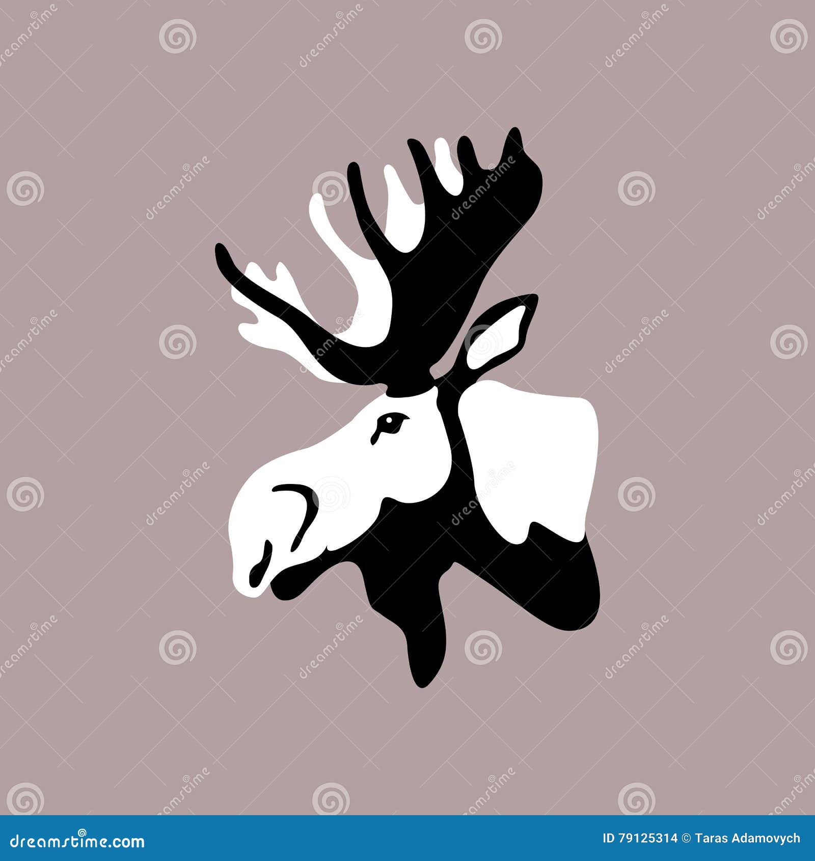 Moose Head Profile Vector Illustration Stock Vector - Illustration of ...