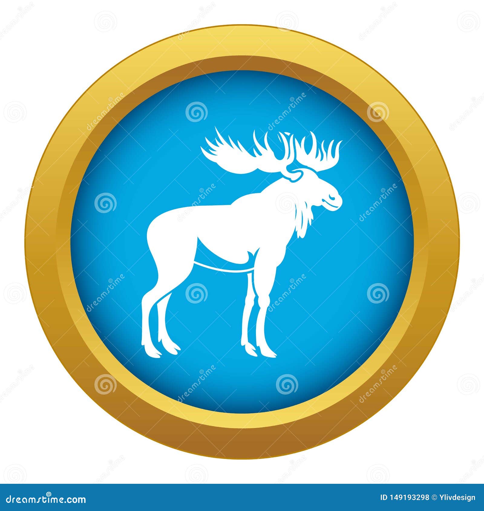 Moose Icon Blue Vector Isolated Stock Vector - Illustration of antler ...