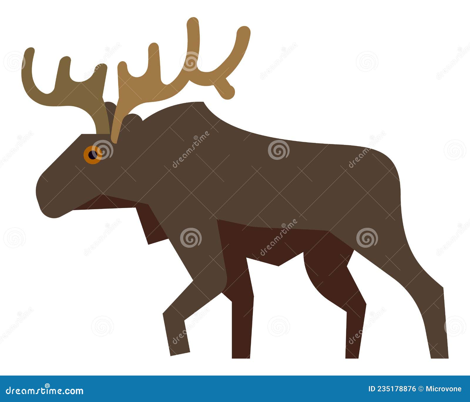 Moose Icon. Cute Horned Elk Stock Vector - Illustration of reindeer ...