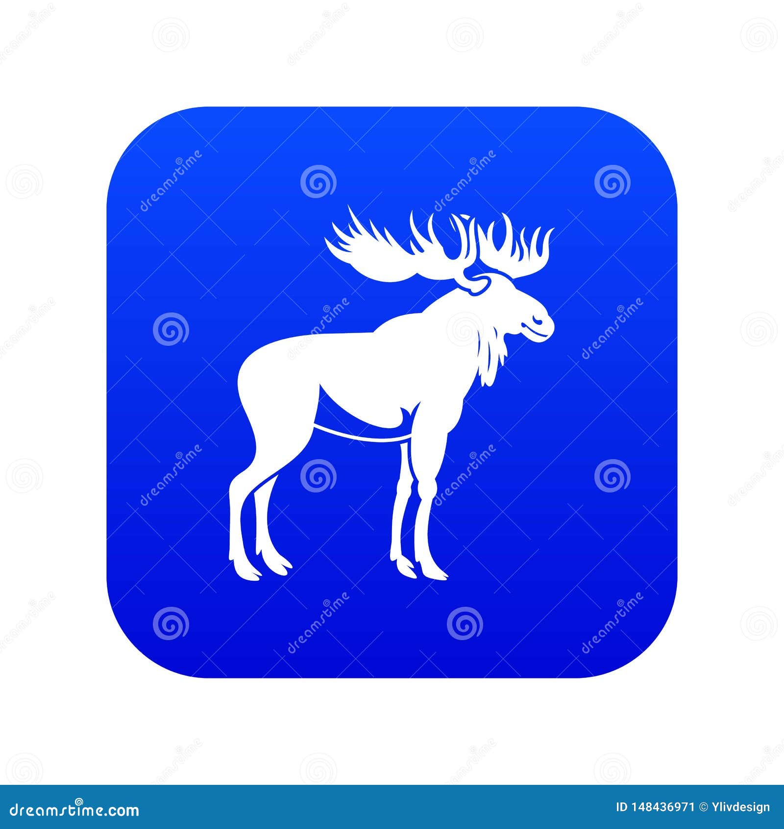 Moose icon digital blue stock vector. Illustration of nature - 148436971
