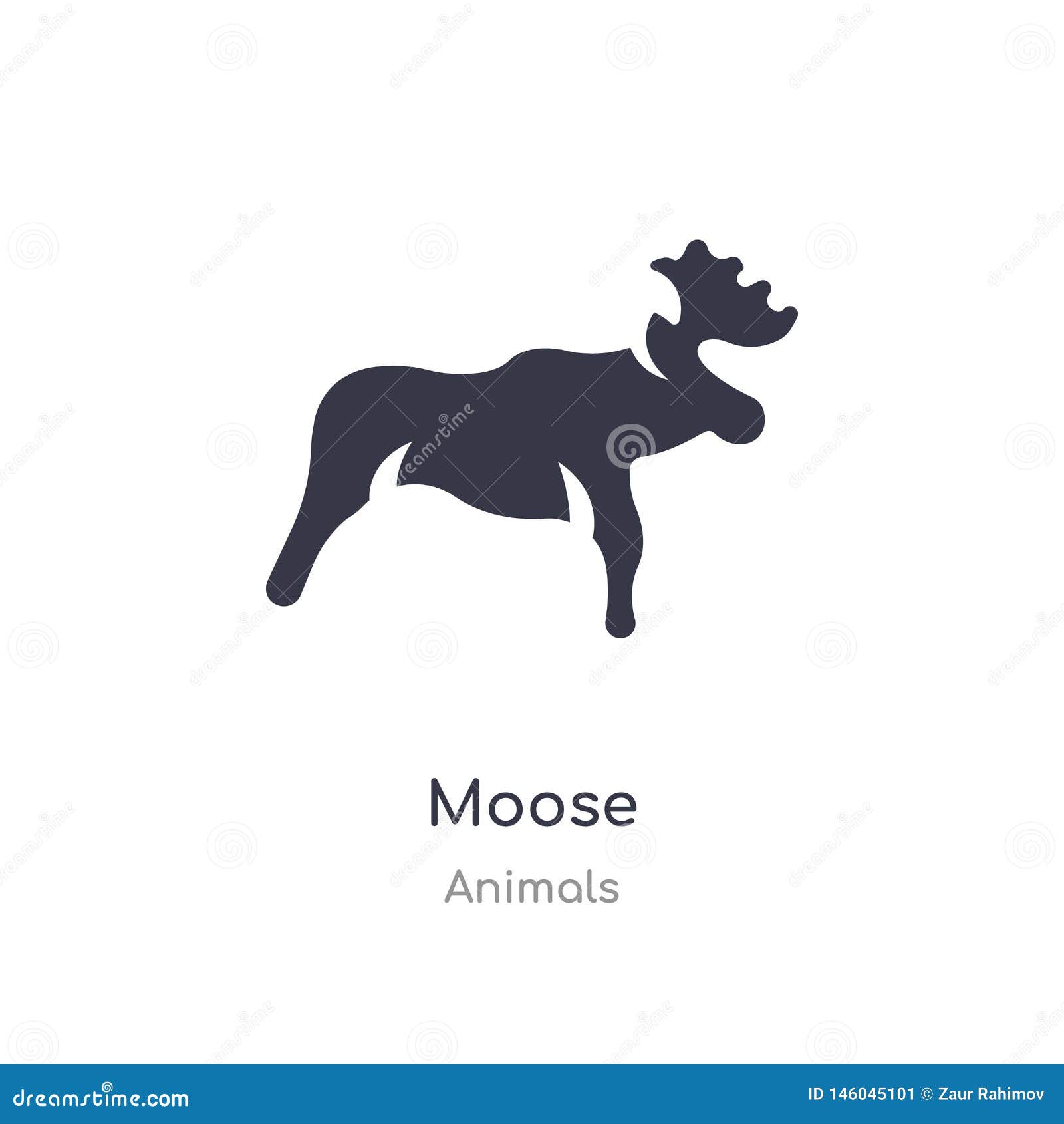 Moose Icon. Isolated Moose Icon Vector Illustration from Animals ...