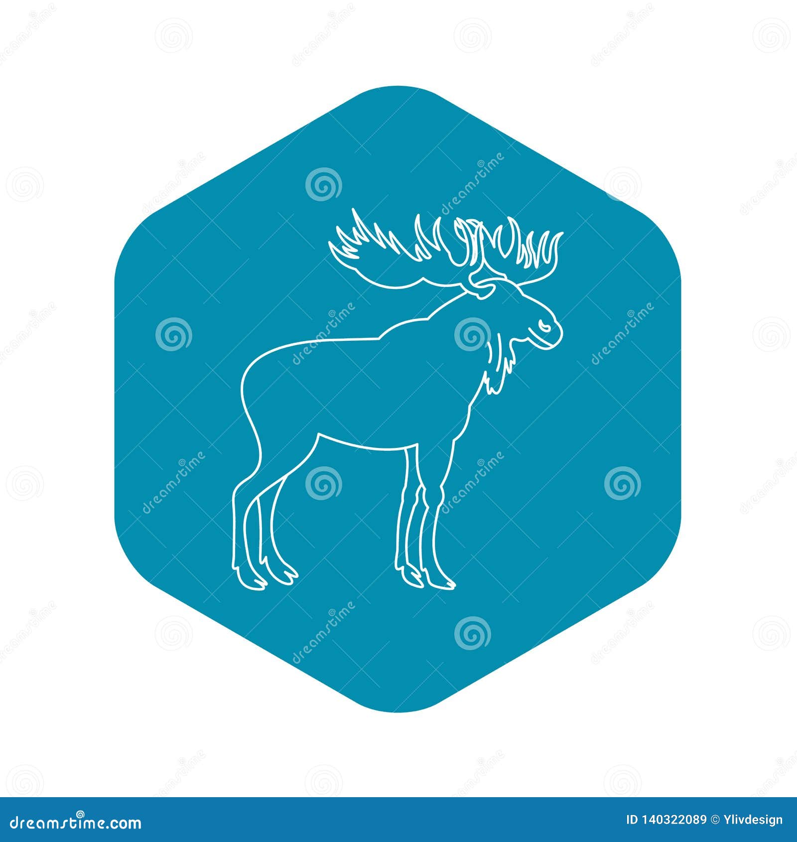 Moose Elt Icon Black Color Illustration Flat Style Simple Image ...