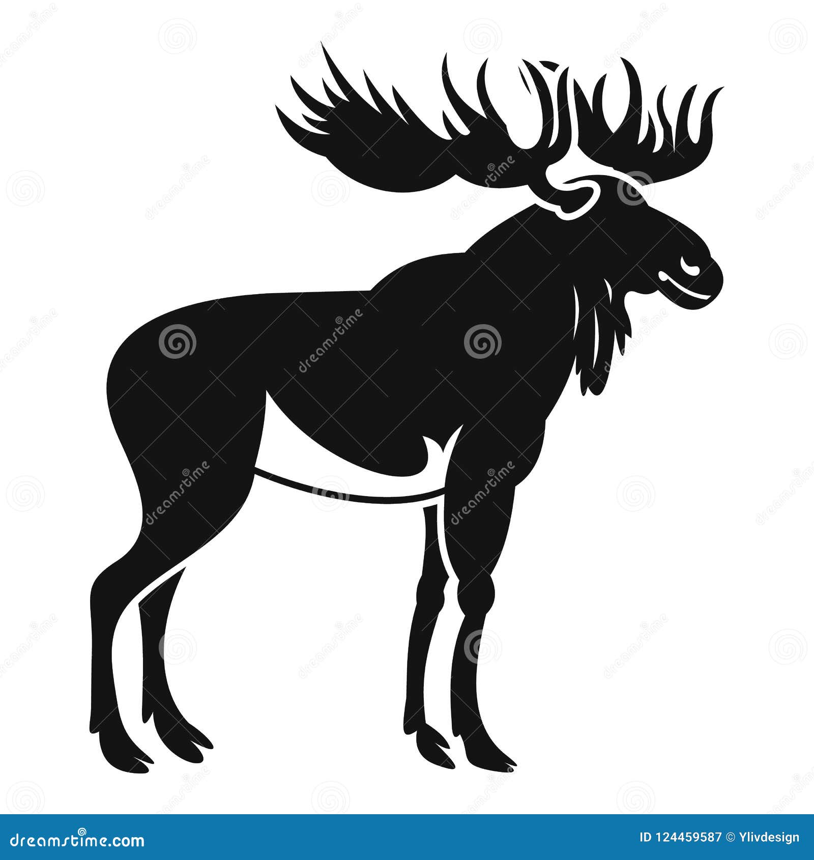 Moose Elt Icon Black Color In Circle Round Vector Illustration ...