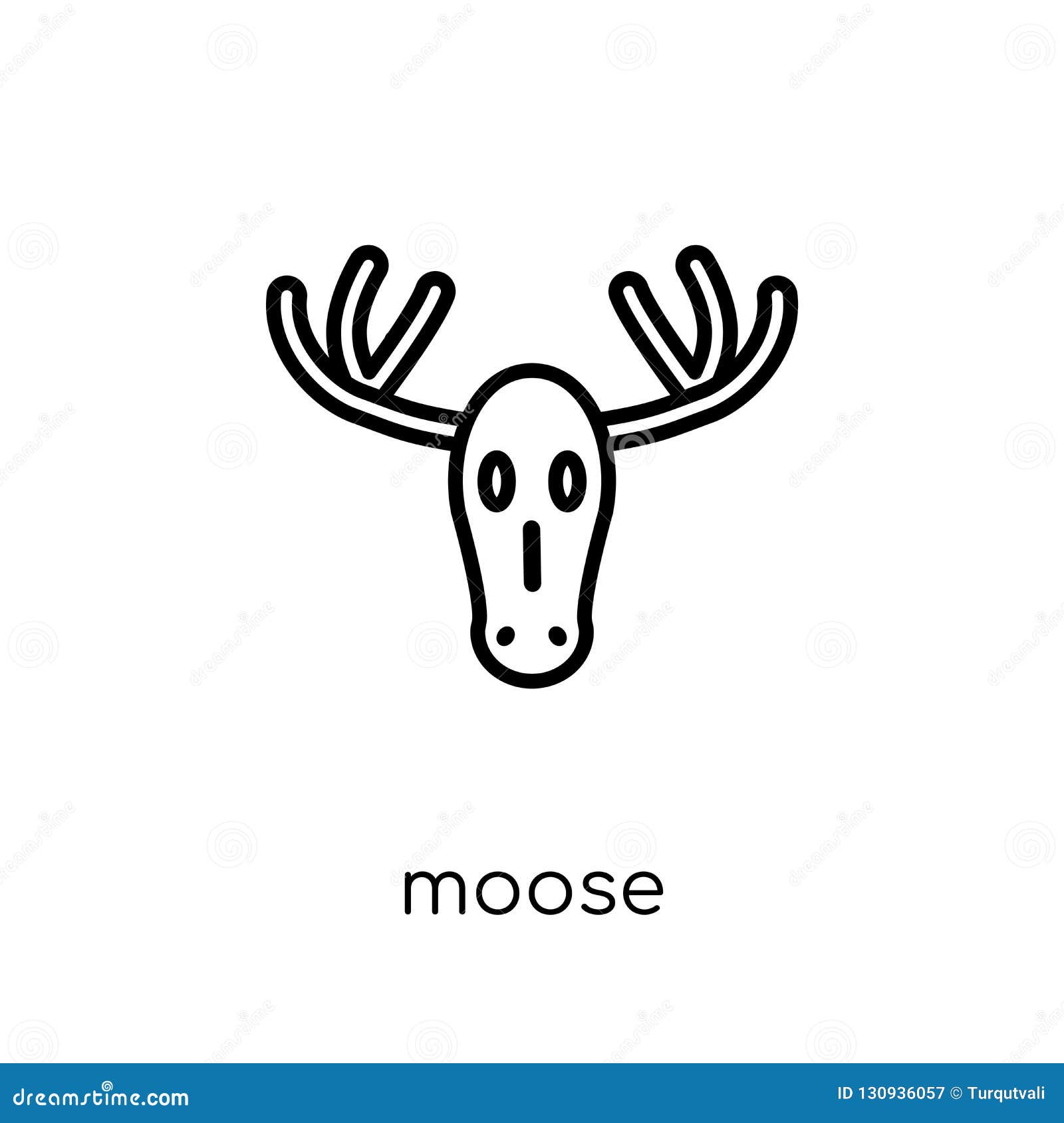 Moose Elt Icon Set White Color Illustration Flat Style Simple Image ...