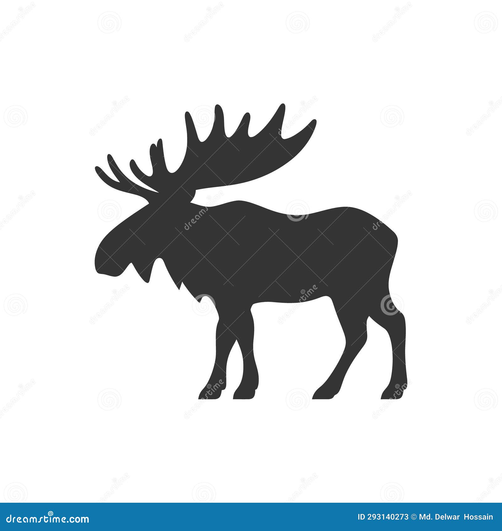 Moose Elt Icon Black Color In Circle Round Cartoon Vector ...