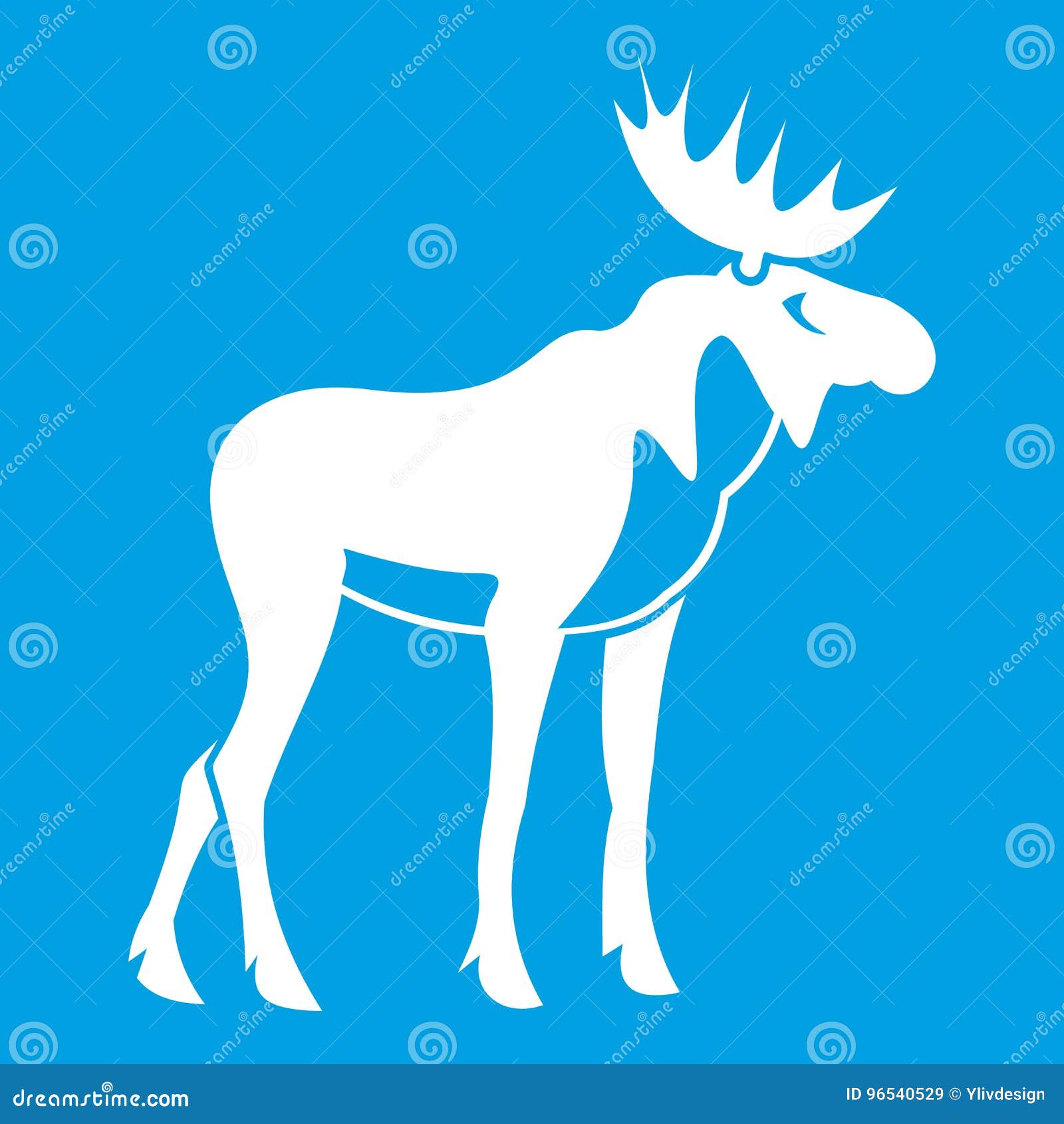 Moose icon white stock vector. Illustration of elegant - 96540529
