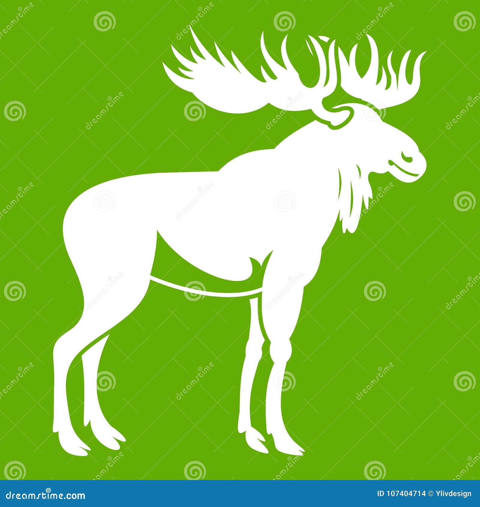 Moose icon green stock vector. Illustration of fauna - 107404714