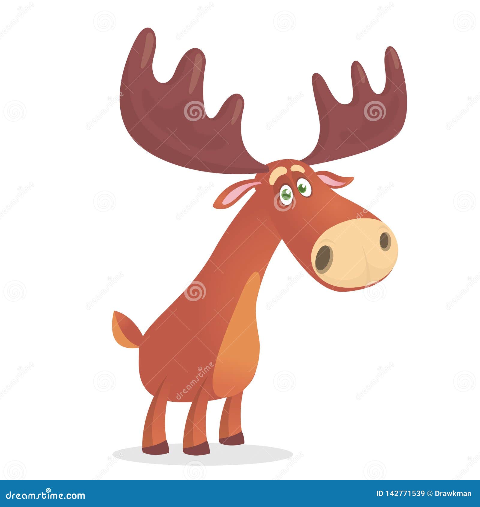 Illustration of the Mighty and Beautiful Forest Moose. Stock Vector ...