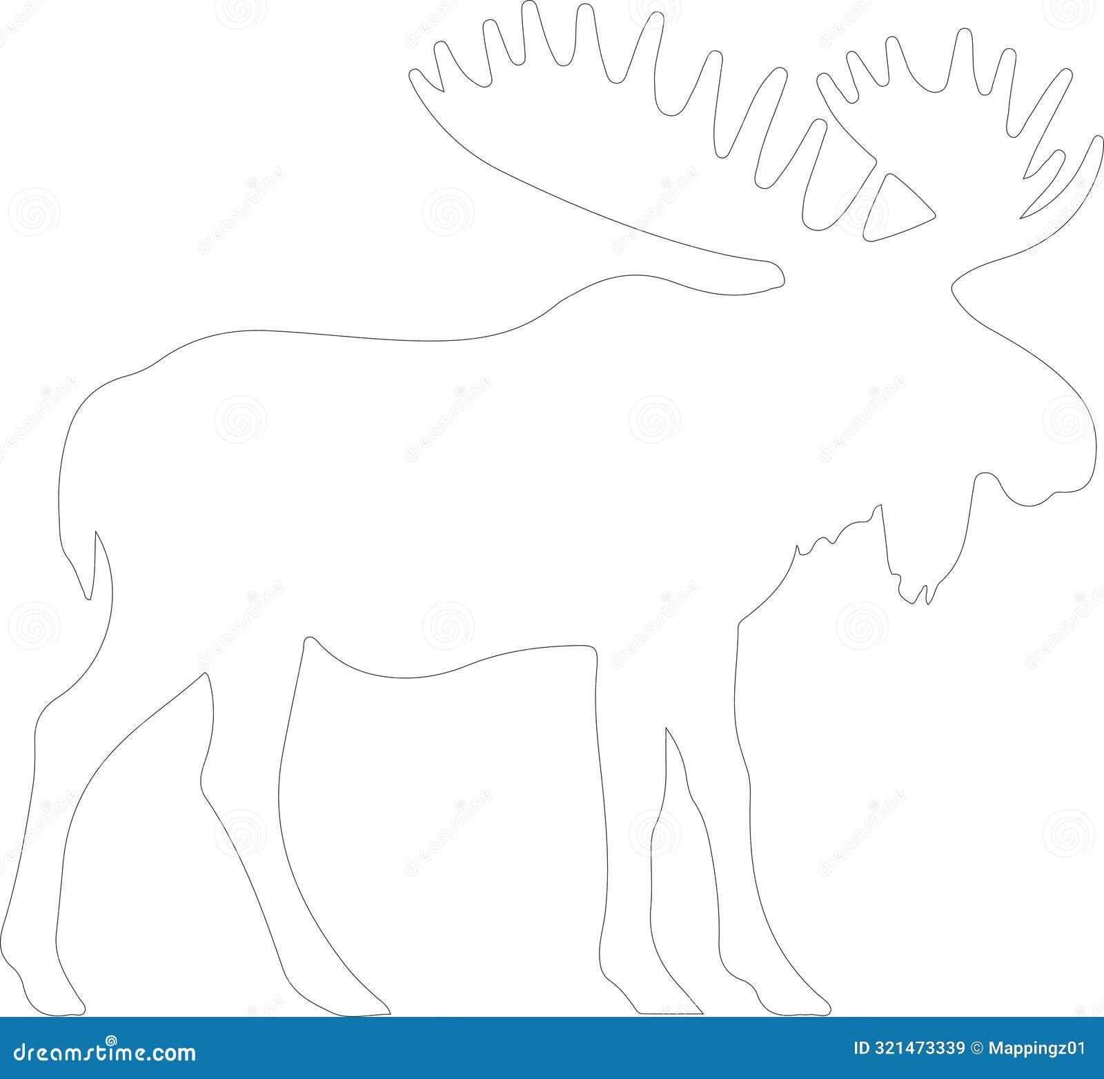 Moose Outline Silhouette Generative Ai Stock Vector - Illustration of ...