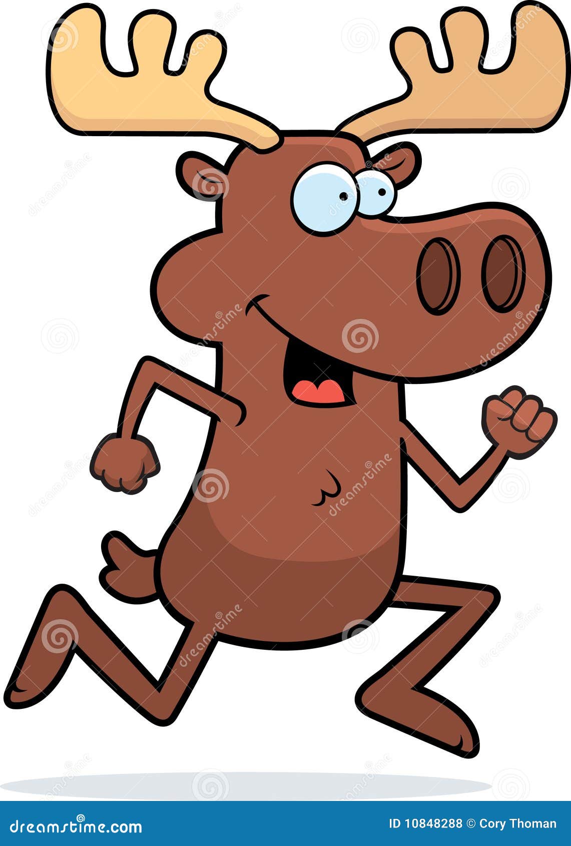 Moose Running stock vector. Illustration of happy, running - 10848288