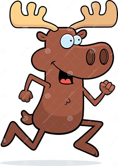 Moose Running stock vector. Illustration of happy, running - 10848288