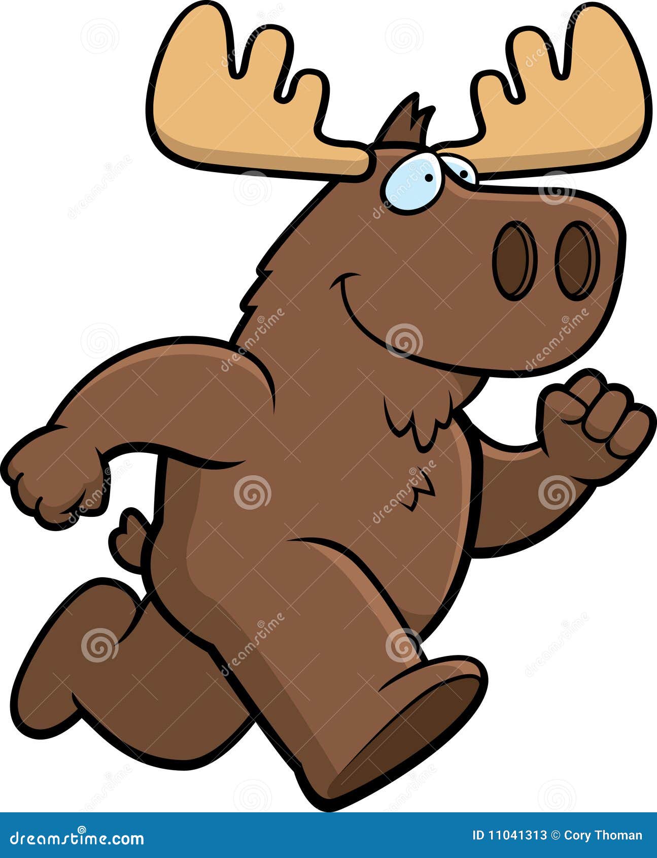 Moose Running stock vector. Illustration of antlers, brown - 11041313