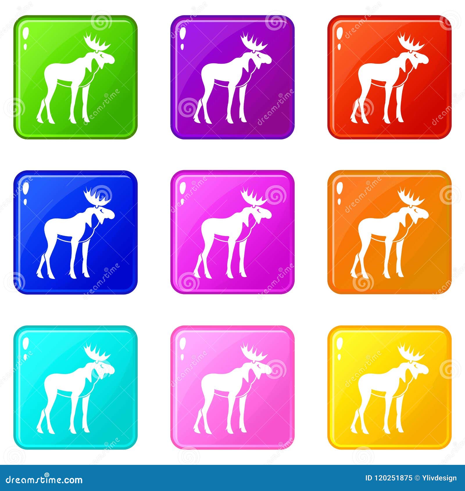 Moose set 9 stock vector. Illustration of blog, male - 120251875