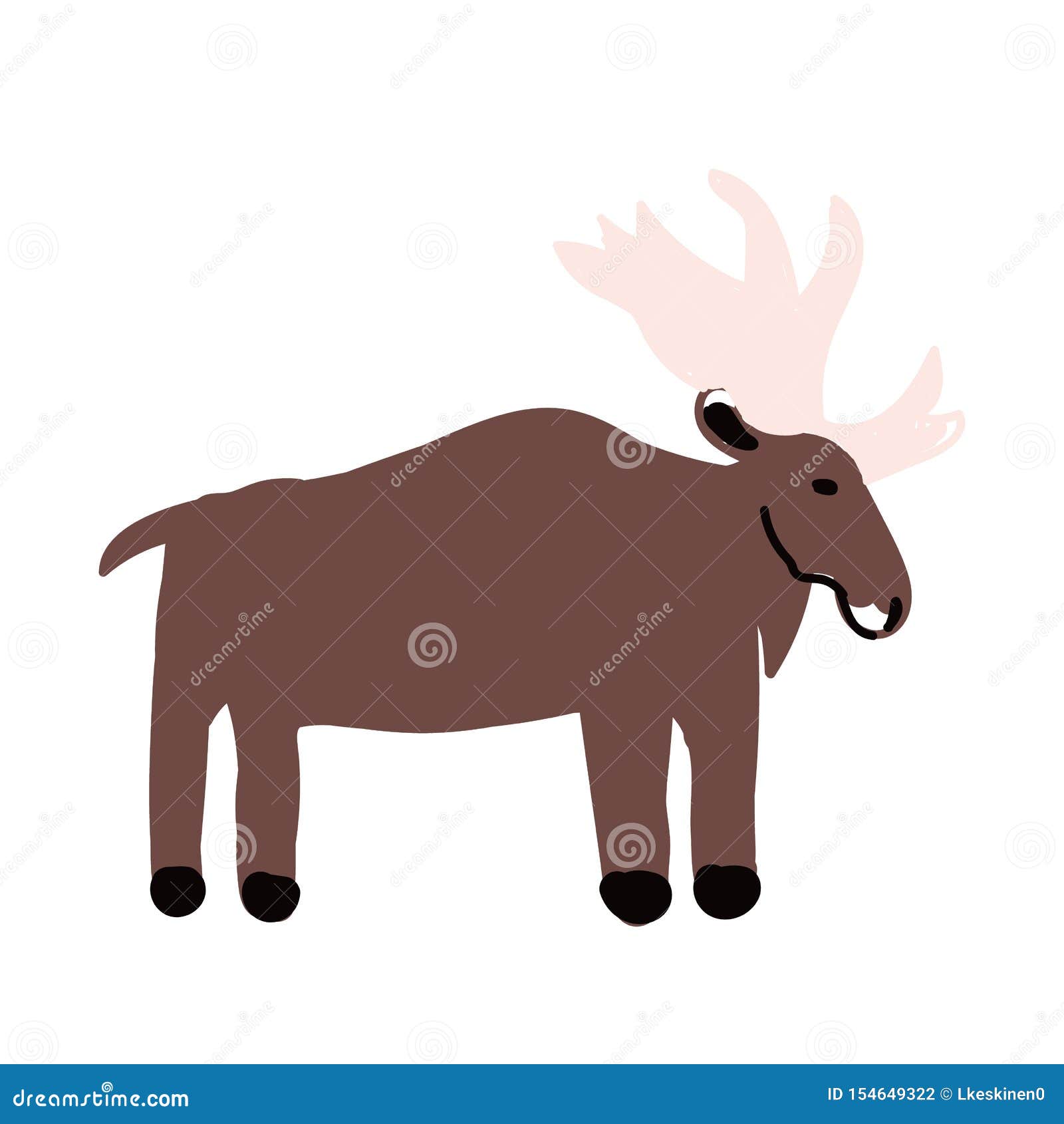 Moose Simple Illustration on White Background Stock Vector ...