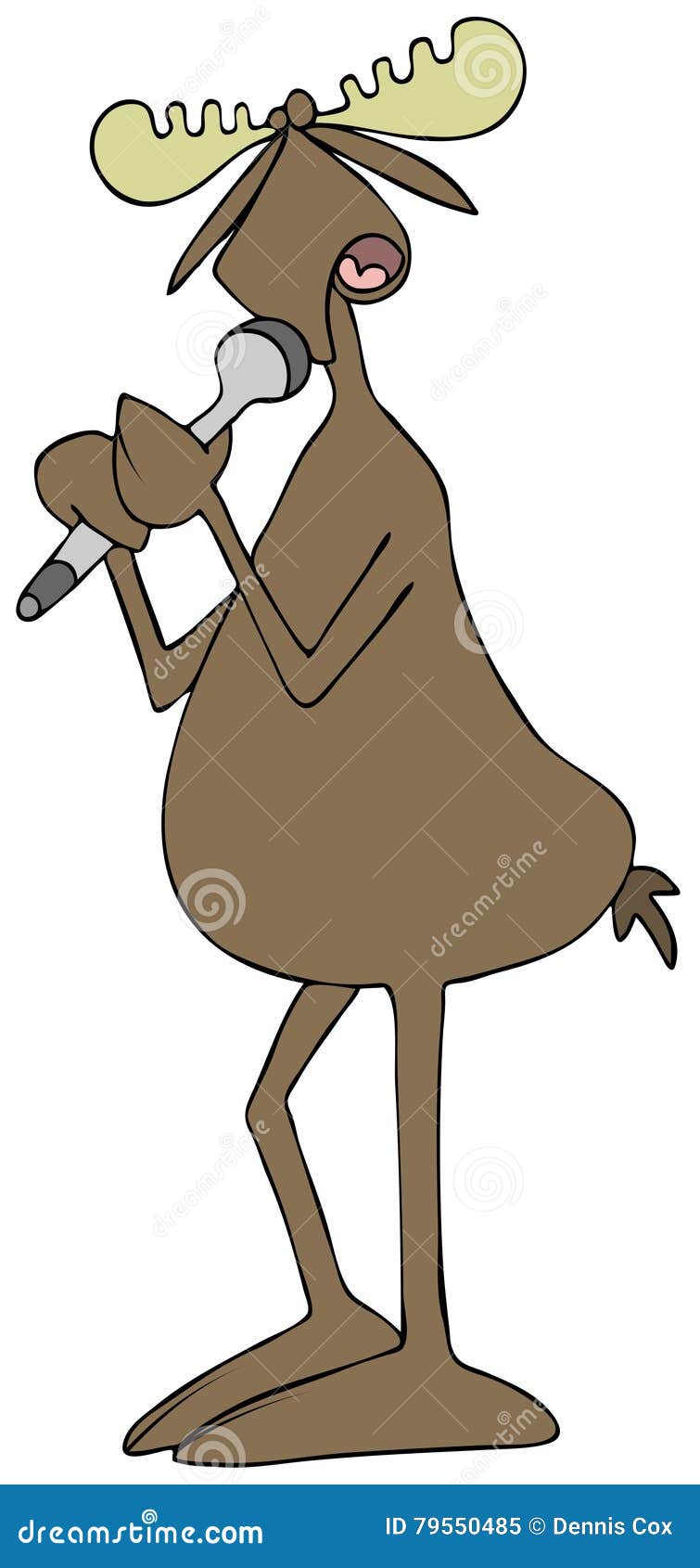 Moose Singing into a Microphone Stock Illustration - Illustration of moose, microphone: 79550485