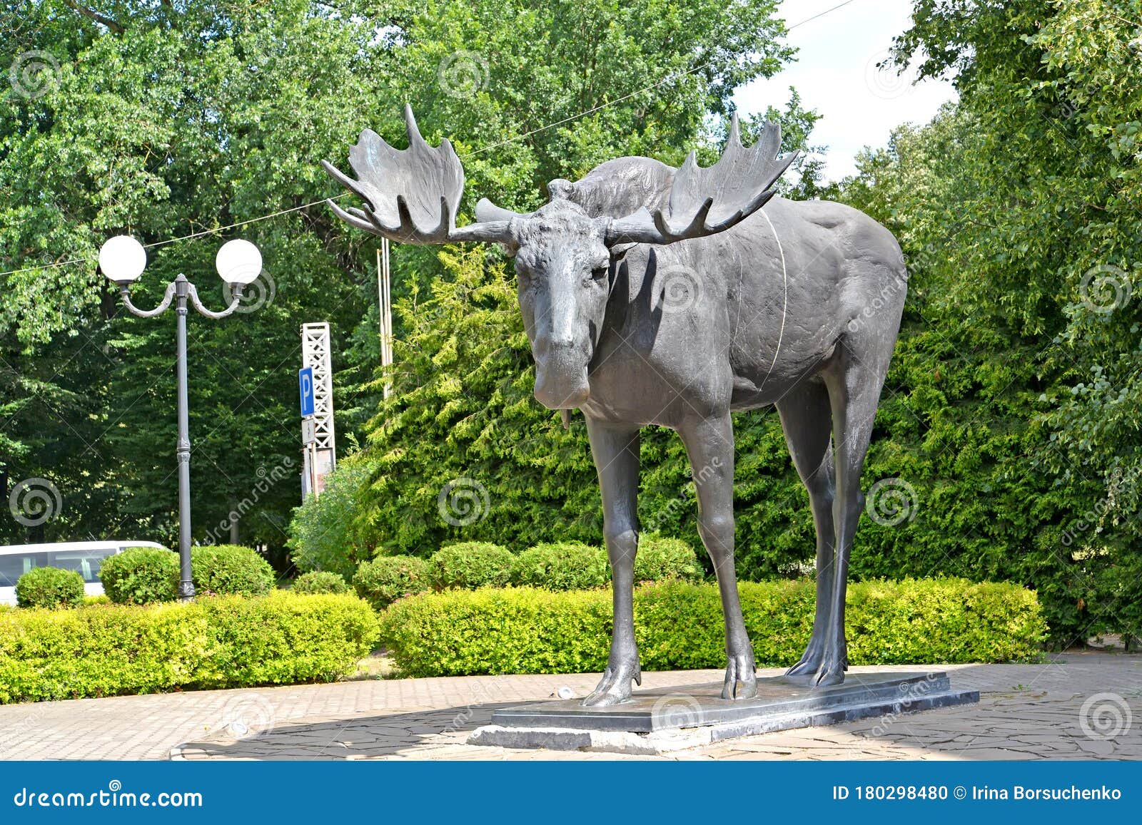 Moose Statue in the City Square 1928. Sovetsk, Kaliningrad Region ...