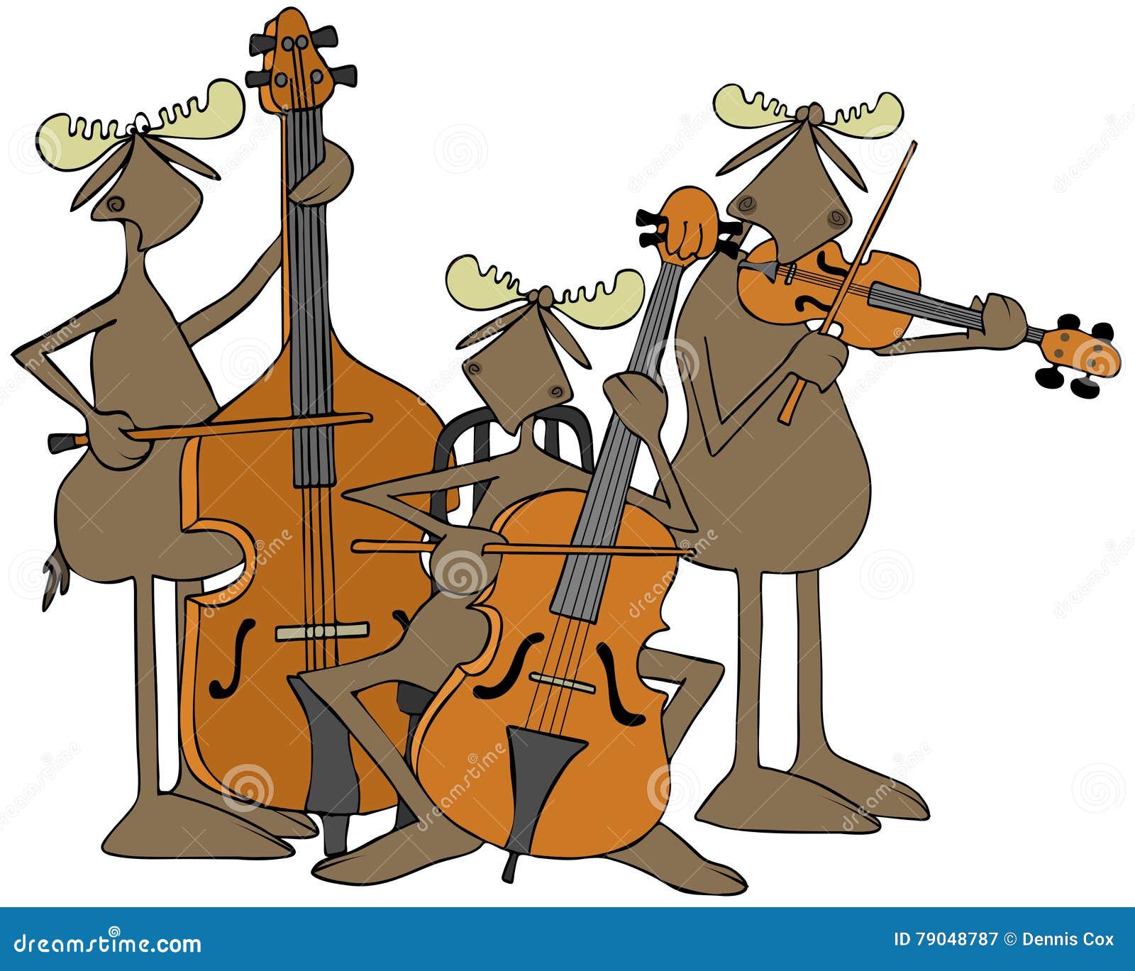 Moose string trio stock illustration. Illustration of double - 79048787