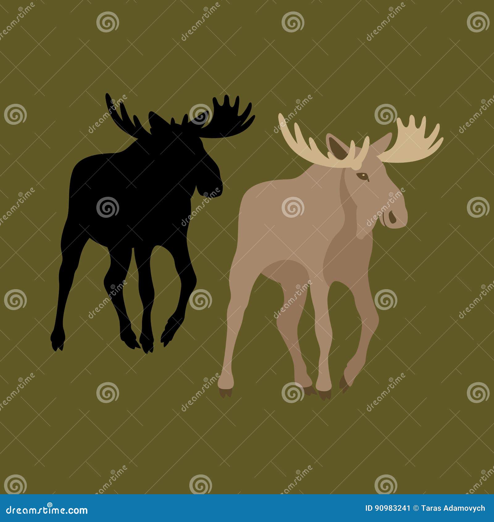 Moose Vector Illustration Style Flat Stock Vector - Illustration of ...