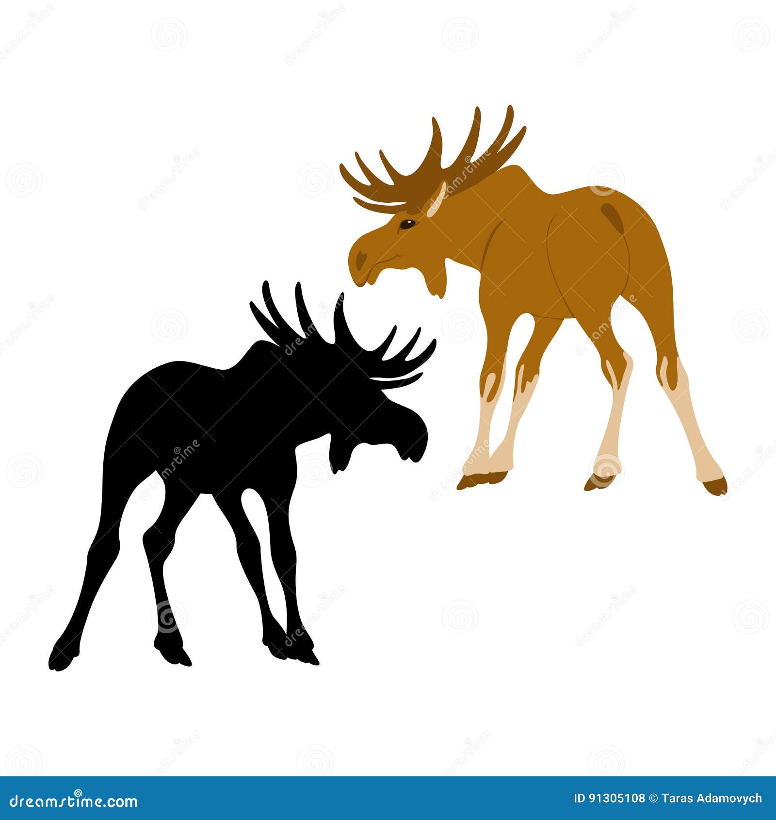 Moose Vector Illustration Style Flat Stock Vector - Illustration of ...