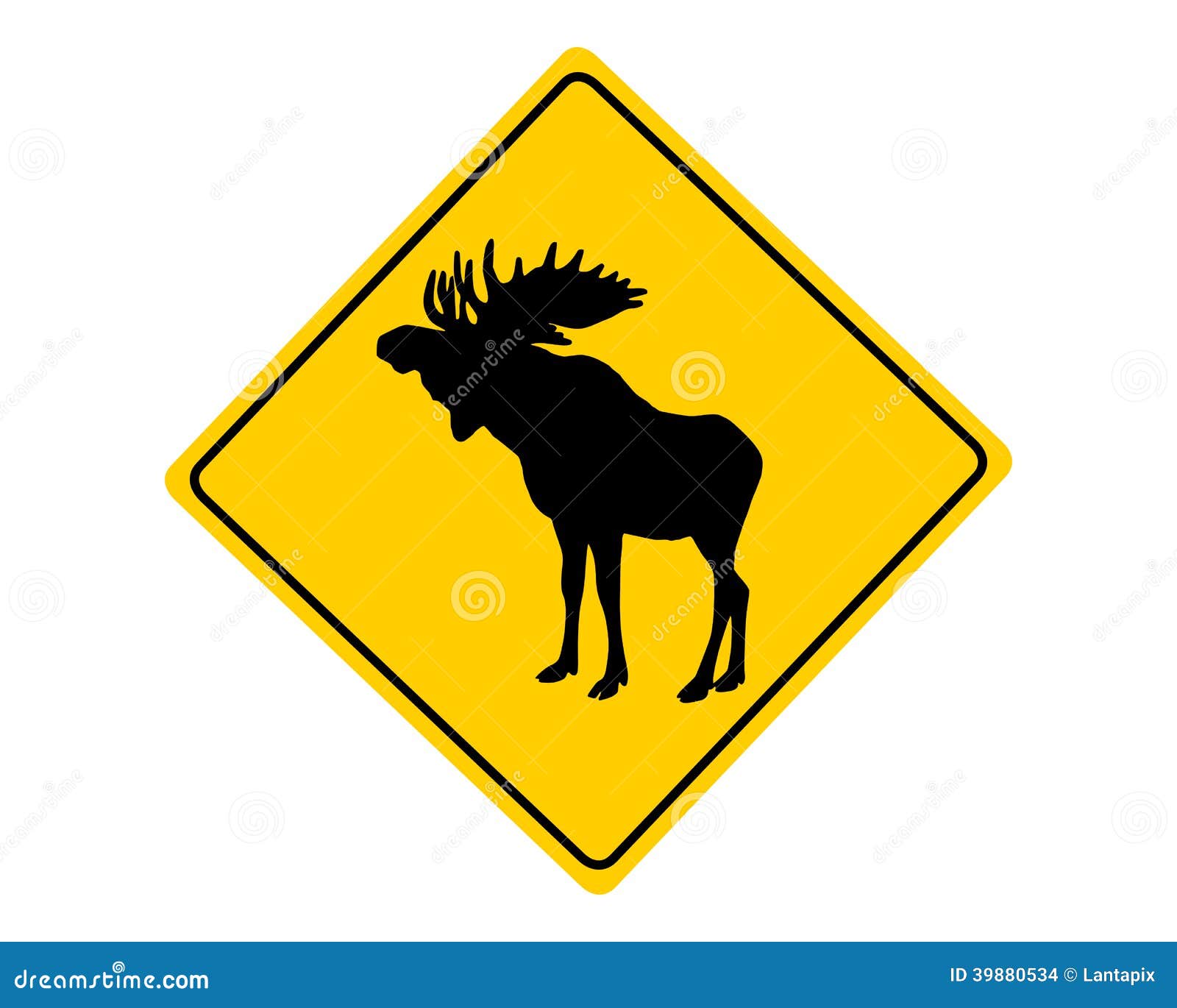 Moose warning sign stock vector. Illustration of isolated - 39880534